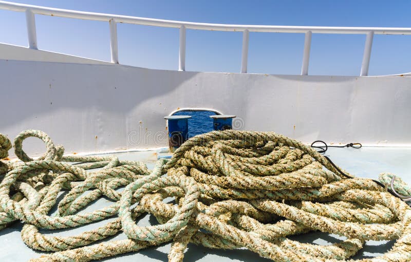 Ship Rope on a Boat Close Up Stock Image - Image of beach, resort ...