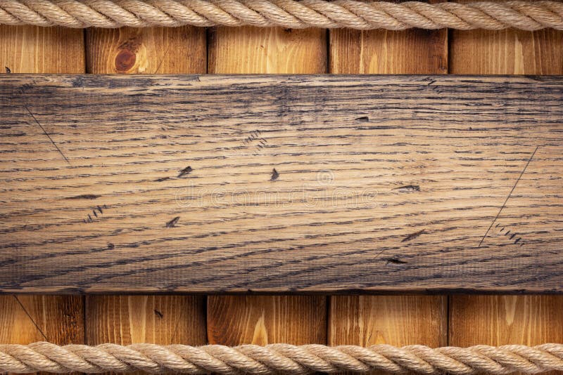 Ship Rope Border at Wooden Background Stock Image - Image of border ...