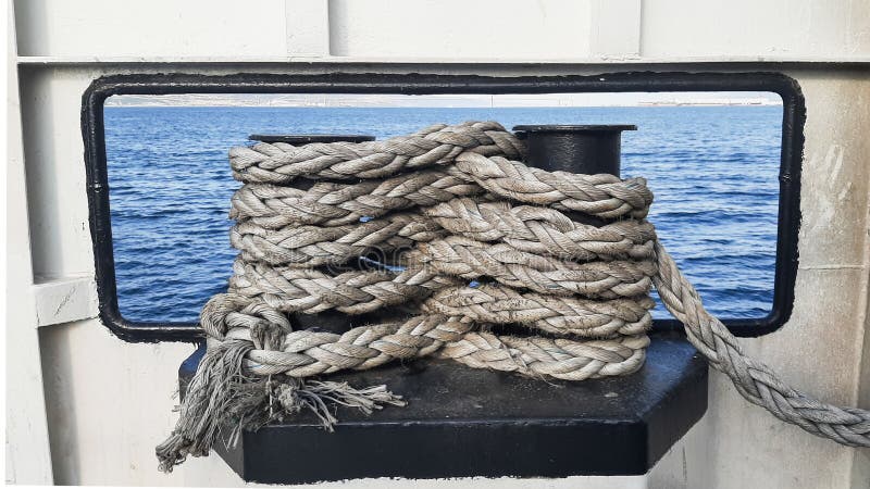 Ship Rope, Close-up, Steamship, White Rope Stock Photo - Image of ...