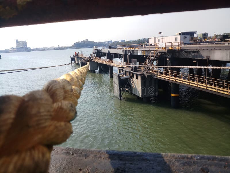 Ship Rope Passed To the Jetty Stock Image - Image of ship, passed ...
