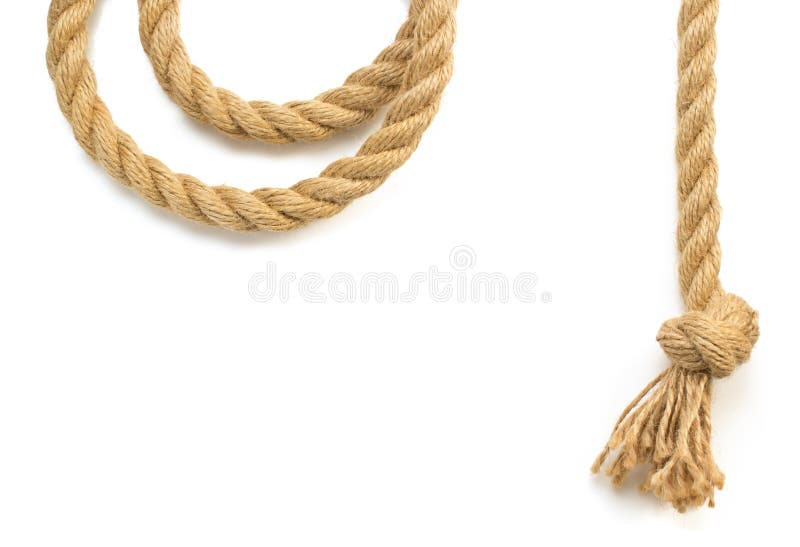Ship Rope on White Background Stock Image - Image of rope, lashing ...