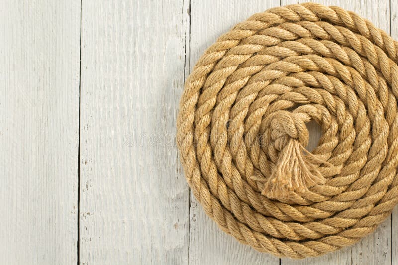 Ship rope on wood stock image. Image of bobbin, marine - 64962425