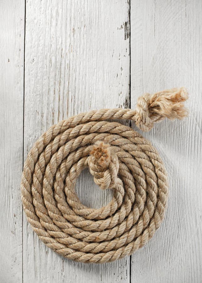 Ship rope on wood stock image. Image of hang, knot, adventure - 66073753