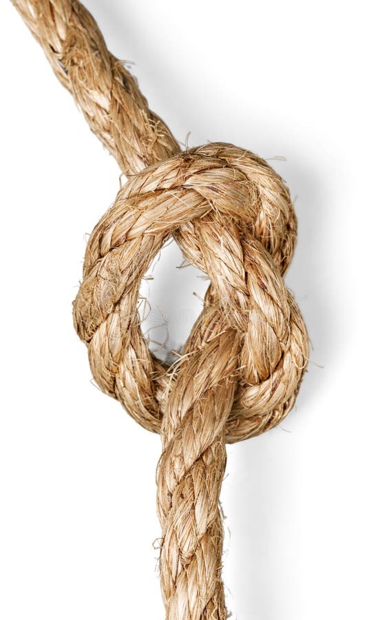 Ship Ropes with Knot on White Background Stock Image - Image of cord ...
