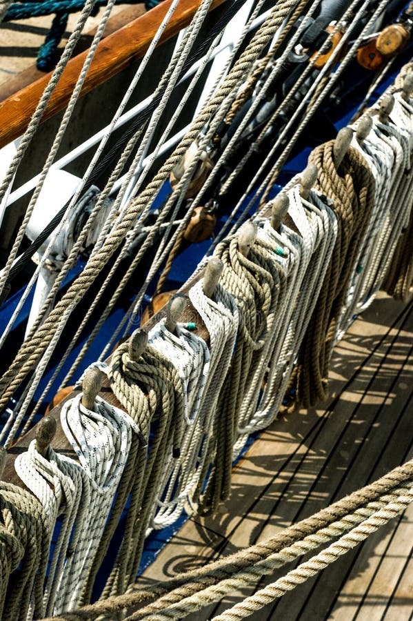 Ship ropes stock photo. Image of pirate, laying, wooden - 58396158
