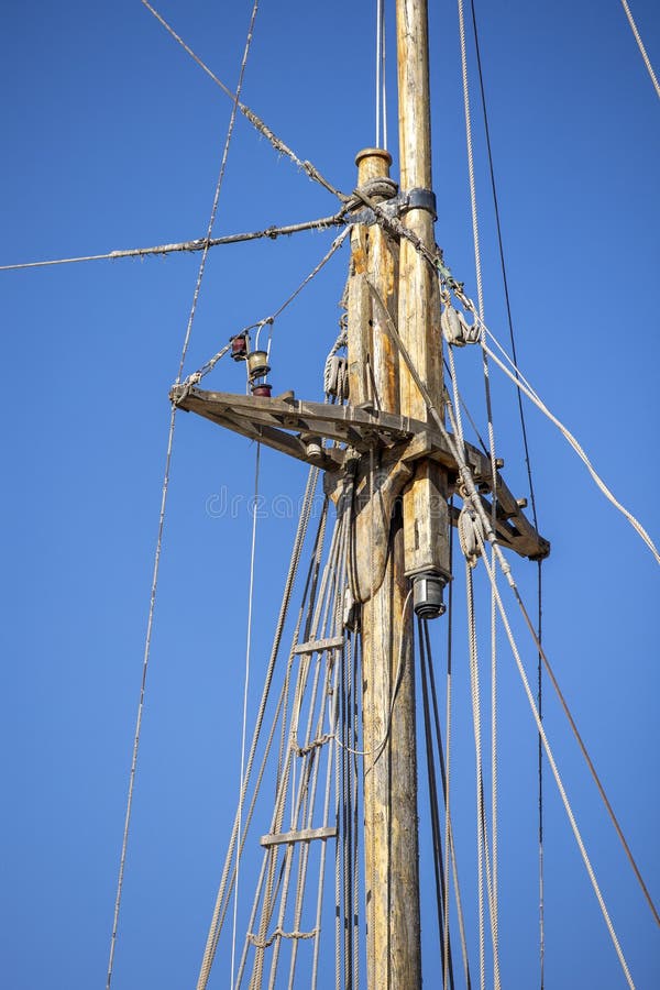 Ship Ropes and Rigging on an Old Ship Stock Photo - Image of ship ...