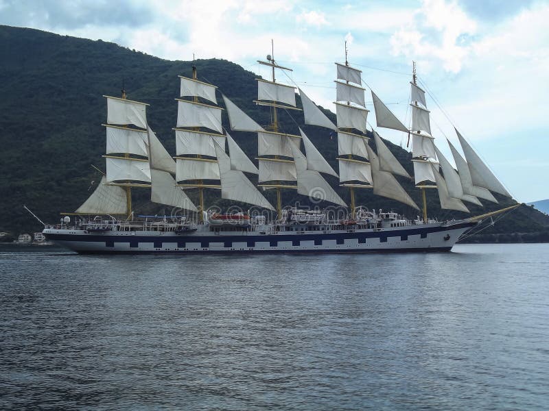 A Ship Running on All Sails Stock Image - Image of curve, direction ...