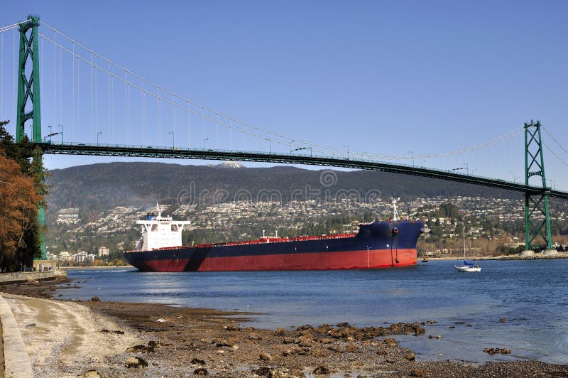Ship running into the port stock image. Image of tree - 28929153