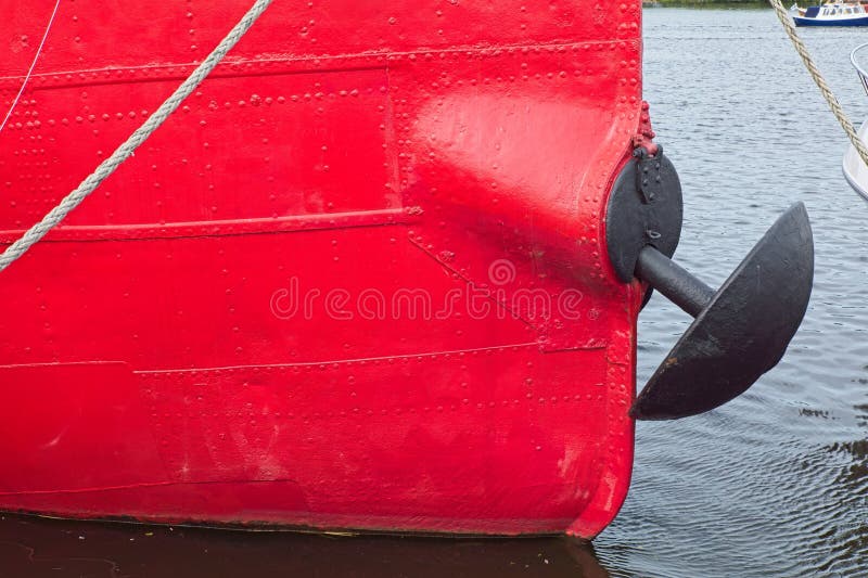 Ship´s anchor. stock photo. Image of steamer, stow, light - 312634158