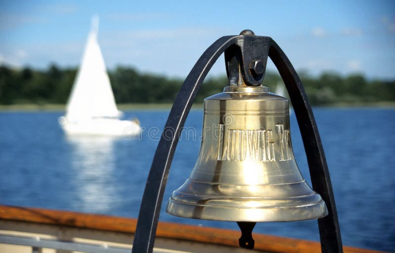Yachting. Bell on Sailing Ship. Detail of a Yacht Boat Stock Image ...