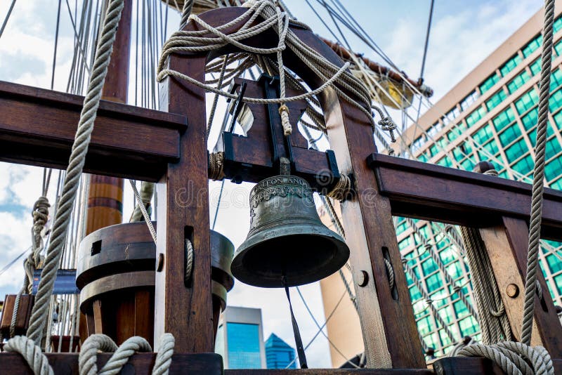 Bell on sailing ship stock image. Image of mast, captain - 21277005