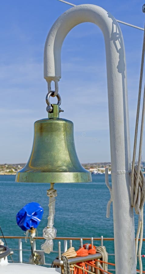 Ship`s Bell on Old Sailing Ship Stock Image - Image of cruise, ship ...