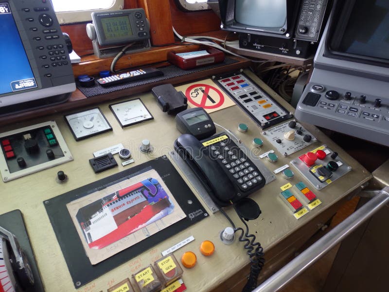 A Ship S Bridge with Controls Panel. Editorial Image - Image of ...