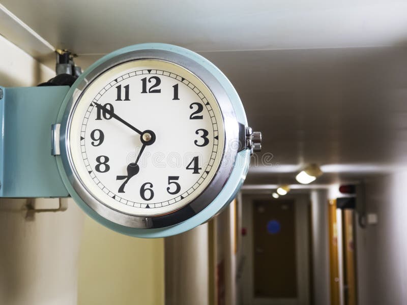Ship S Clock, Wall Mounted Marine Clock of the Ship Corridor. Marine ...
