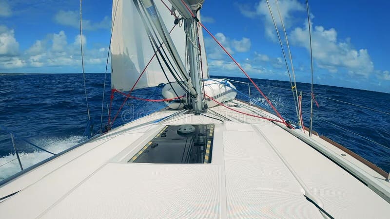 Ship`s Prow and Blue Ocean Waters in Front of it Stock Footage - Video ...