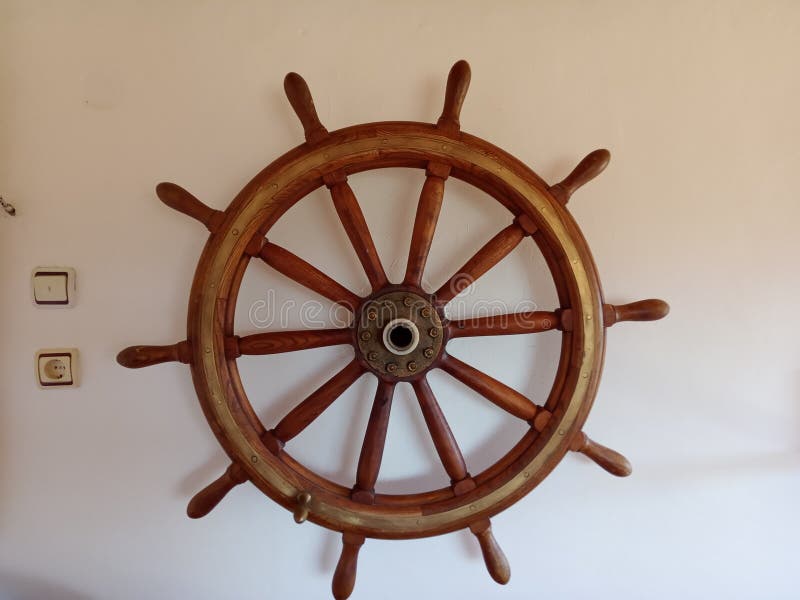 Ship S Rudder Decoration on the Wall Stock Image - Image of wall, ship ...