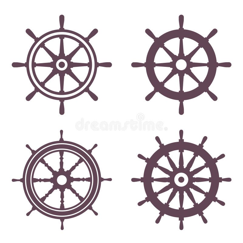 Ship S Rudder. Helm Wheel of the Ship Stock Vector - Illustration of ...