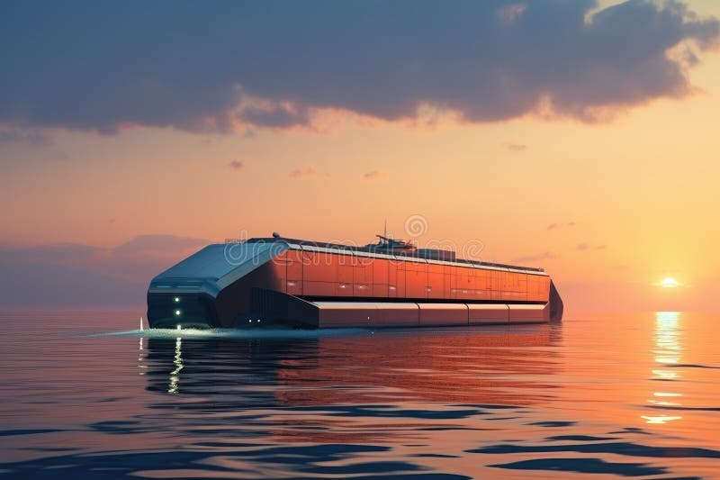 Futuristic Cargo Ship of the Future. Stock Photo - Image of size ...