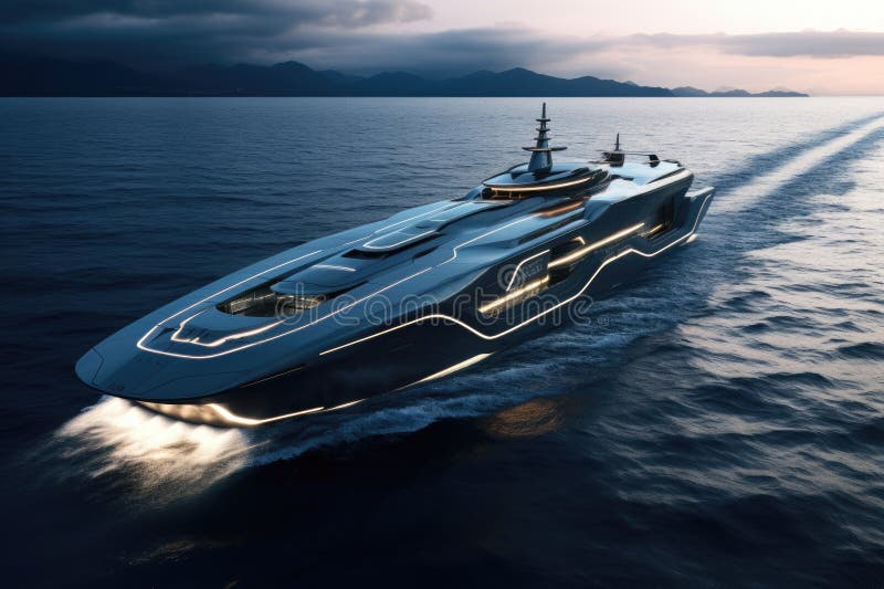 Futuristic Cargo Ship of the Future. Stock Illustration - Illustration ...