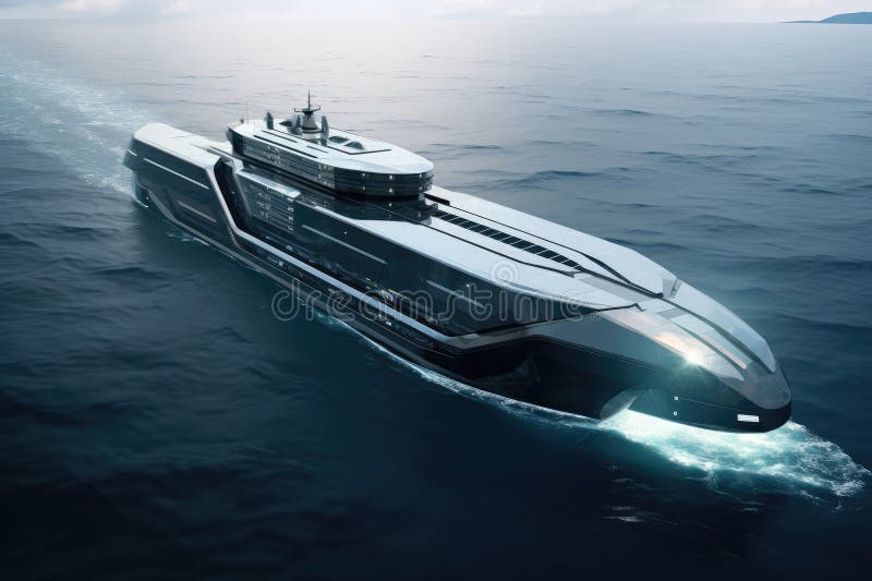 Futuristic Cargo Ship of the Future. Stock Illustration - Illustration ...
