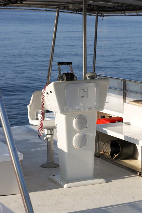 Ship`s Steering Wheel and Control Point on the Boat Editorial Image ...