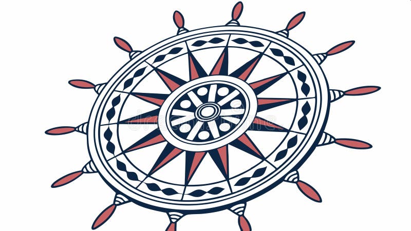 Ship S Wheel or Helm with Intricate Patterns Illustration Vector Design ...