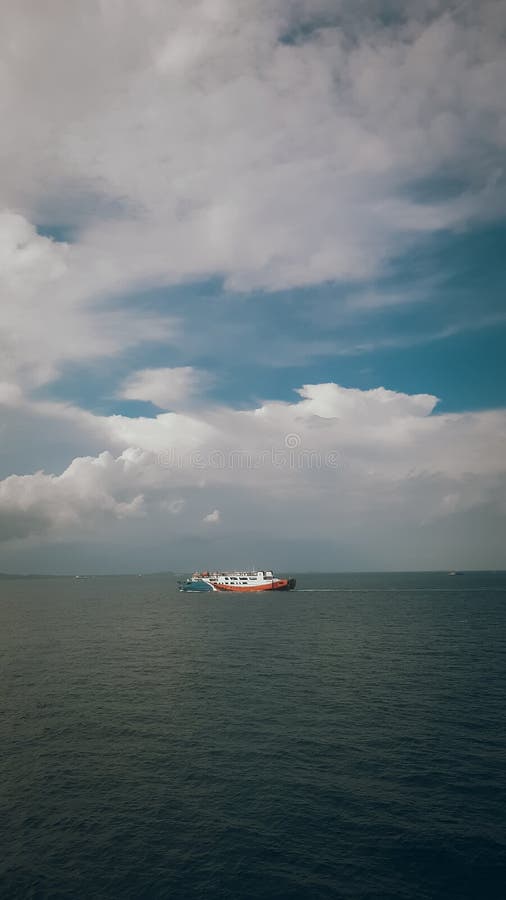 The Ship Sailed from the Island of Java To the Island of Sumatra Stock ...