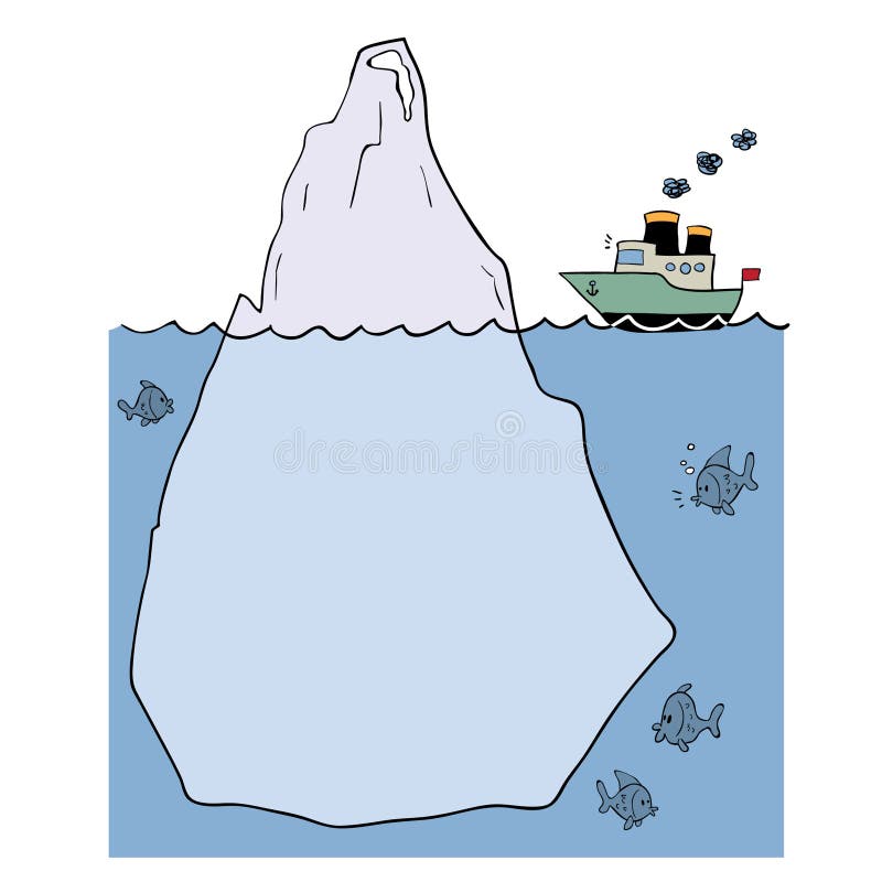 Ship Sailing into Big Iceberg Stock Vector - Illustration of problem ...