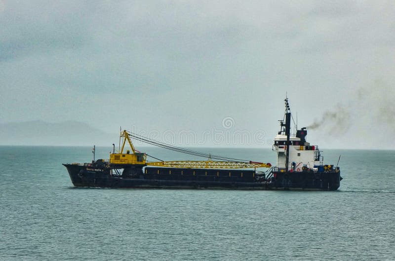 Ship sailing in the ocean editorial photography. Image of commerce ...