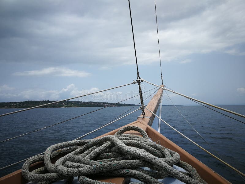 A Ship with the Sea on the Back Stock Image - Image of back, wind ...