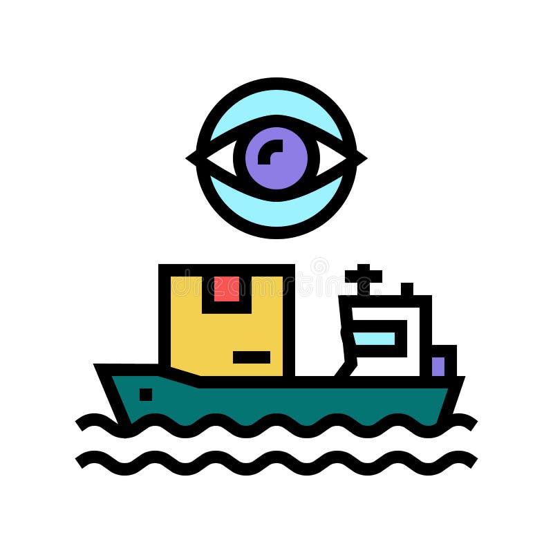 Ship Shipment Management and Control Color Icon Vector Illustration ...