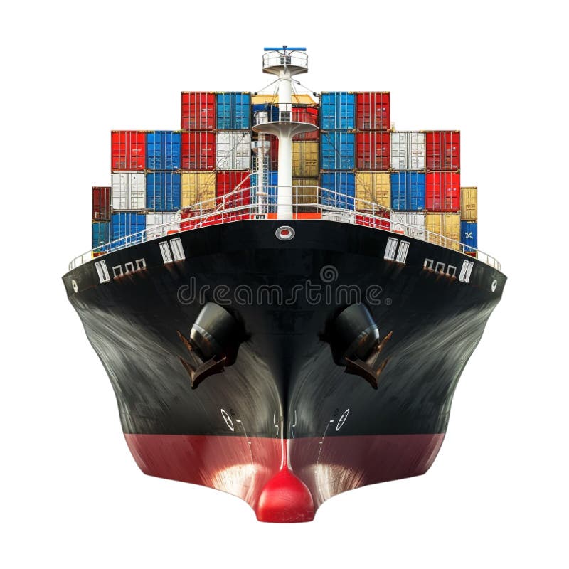 Ship Shipping Container in Sea on Transparent Background - Ai Generated ...