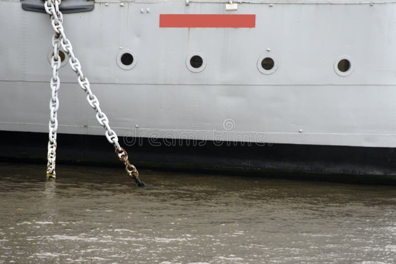 Ship side view stock photo. Image of view, chains, detail - 48035990