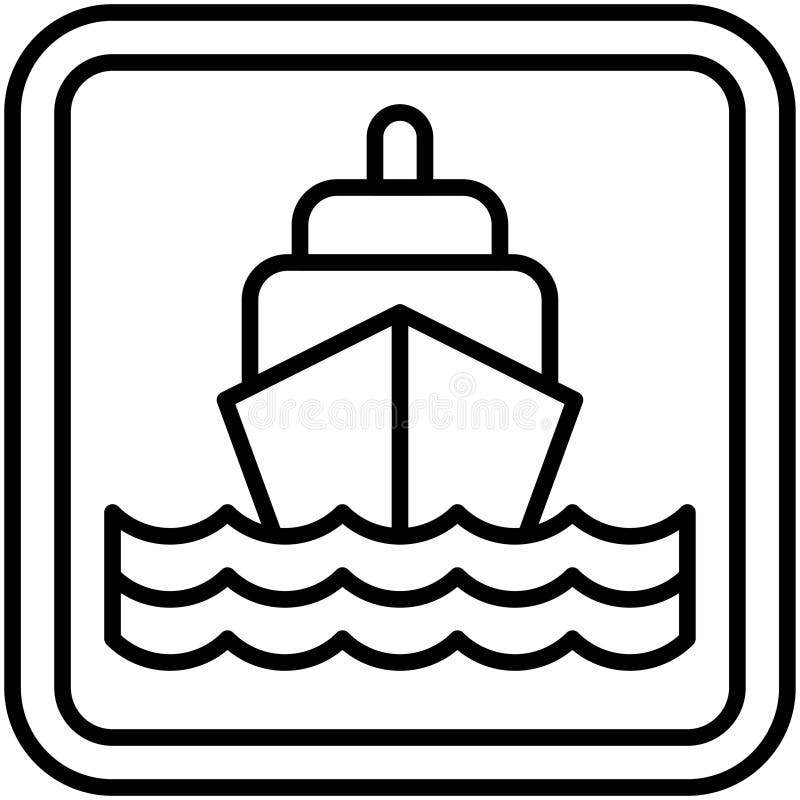 Ship Sign Icon, Traffic Sign Vector Illustration Stock Vector ...