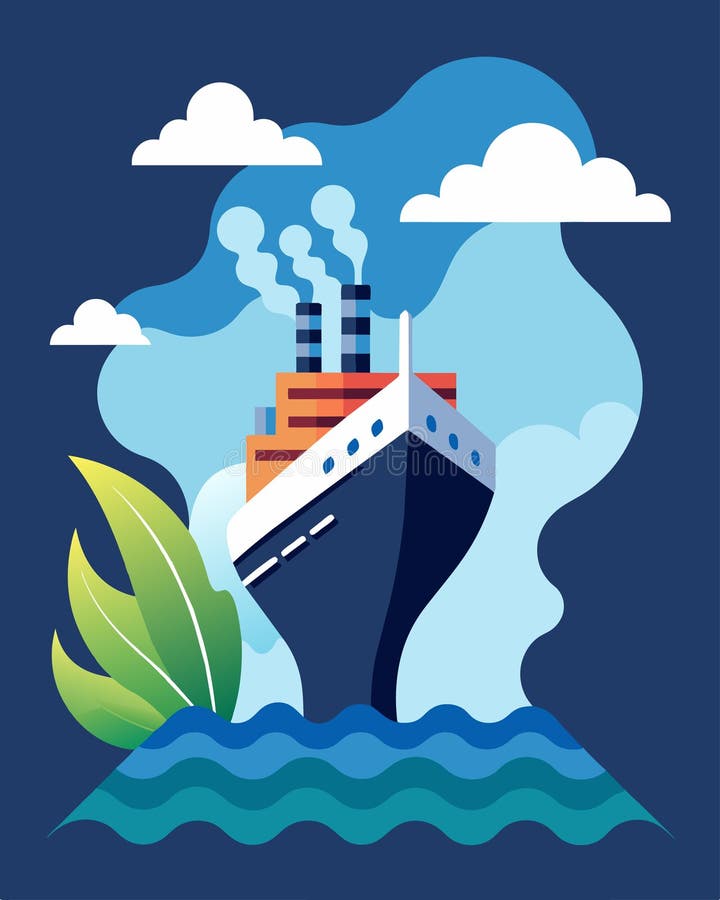 The Ship Silently Gliding through the Water Leaving No Carbon Footprint ...