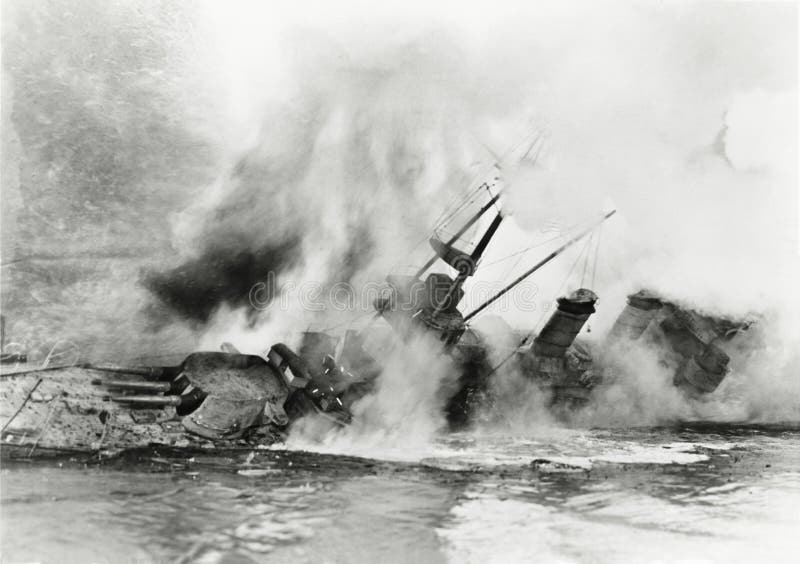 Ship Sinking into the Ocean Stock Photo - Image of accident, disaster ...