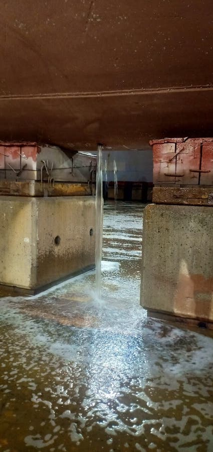 Ship Sitting on the Blocks in Drydock Stock Image - Image of wall ...