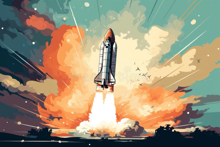 Ship Sky Rocket Cosmonaut Spaceflight Take Science Shuttle Spaceship ...