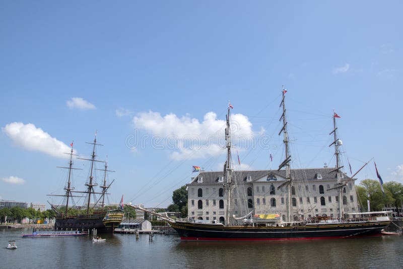 Ship the Stad Amsterdam at the Scheepvaartsmuseum at Amsterdam the ...