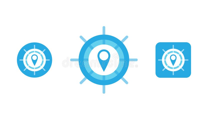 Ship Steer Location Vector Icon Concept. Logo Template Stock Vector ...