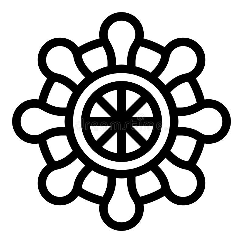 Ship Steering Wheel Controlling Navigation Direction Icon Stock ...