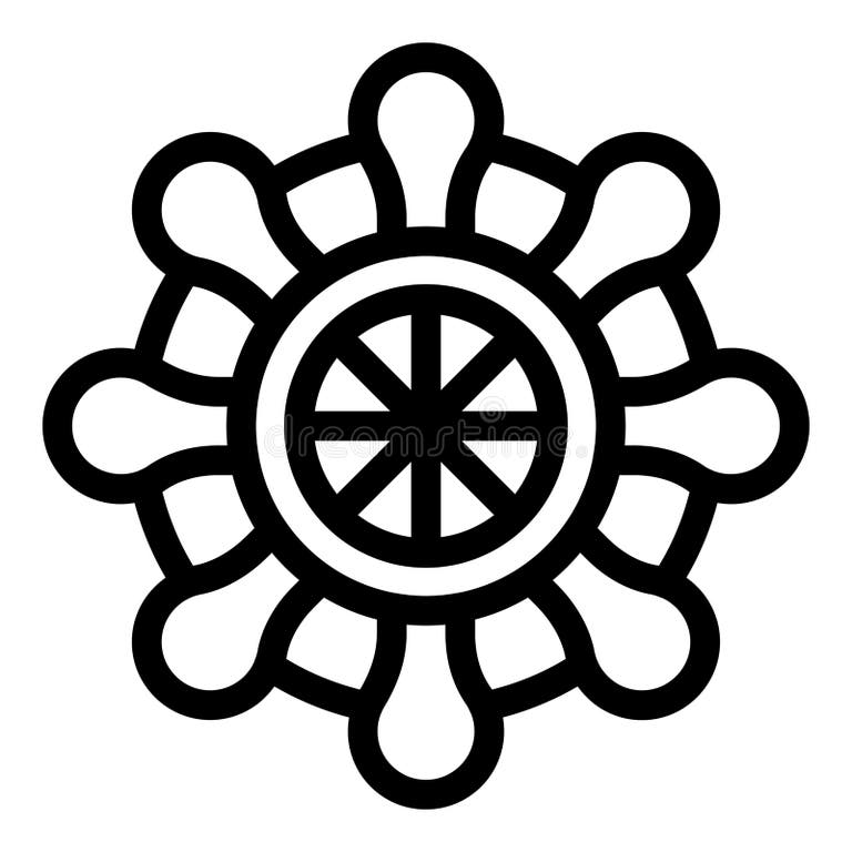 Ship Steering Wheel Controlling Navigation Direction Icon Stock ...