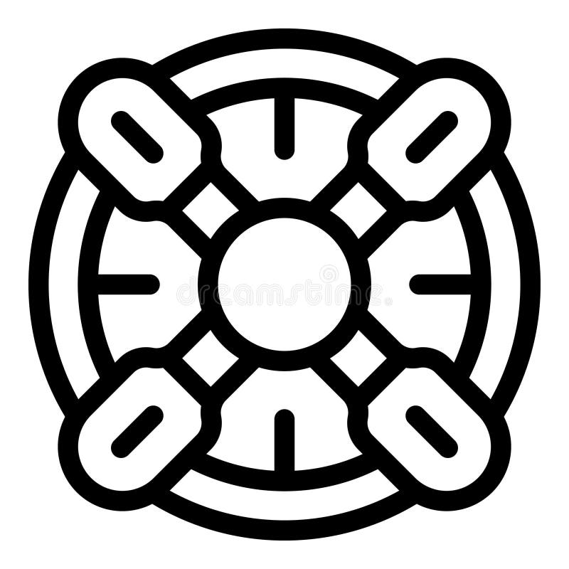 Ship Steering Wheel Controlling Navigation Direction Icon Stock Vector ...