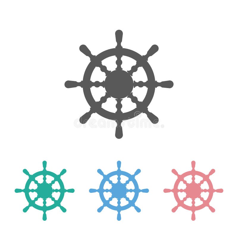 Ship Steering Wheel Icon, Ship, Wheel, Steering, Nautical Stock Vector ...