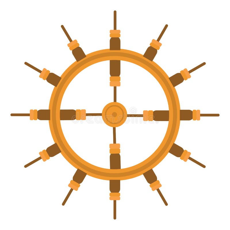 Ship steering wheel, icon stock vector. Illustration of helm - 261369695