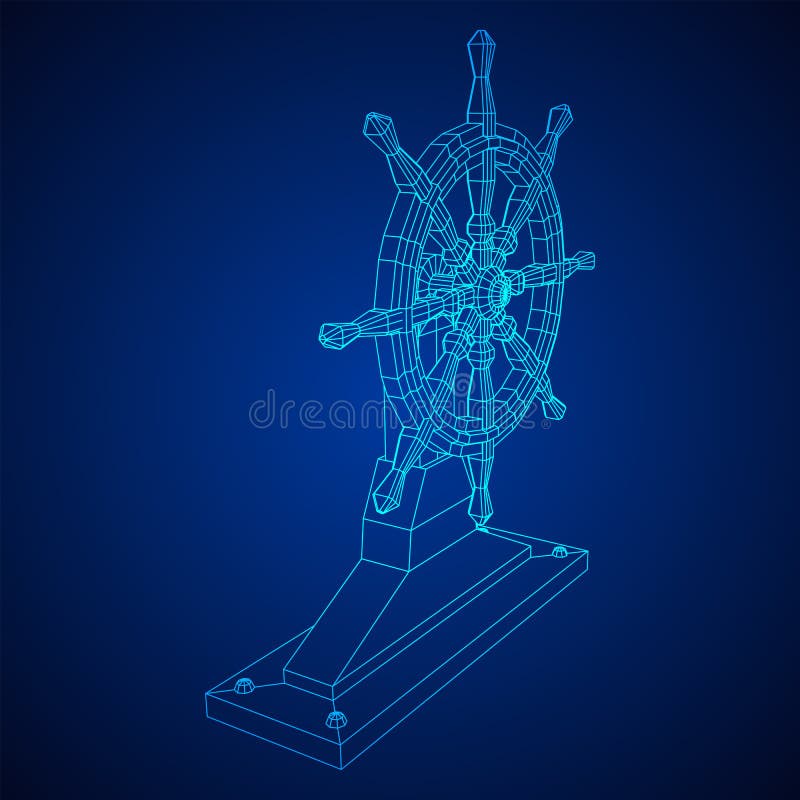 Ship Steering Wheel. Marine Rudder Stock Illustration - Illustration of ...