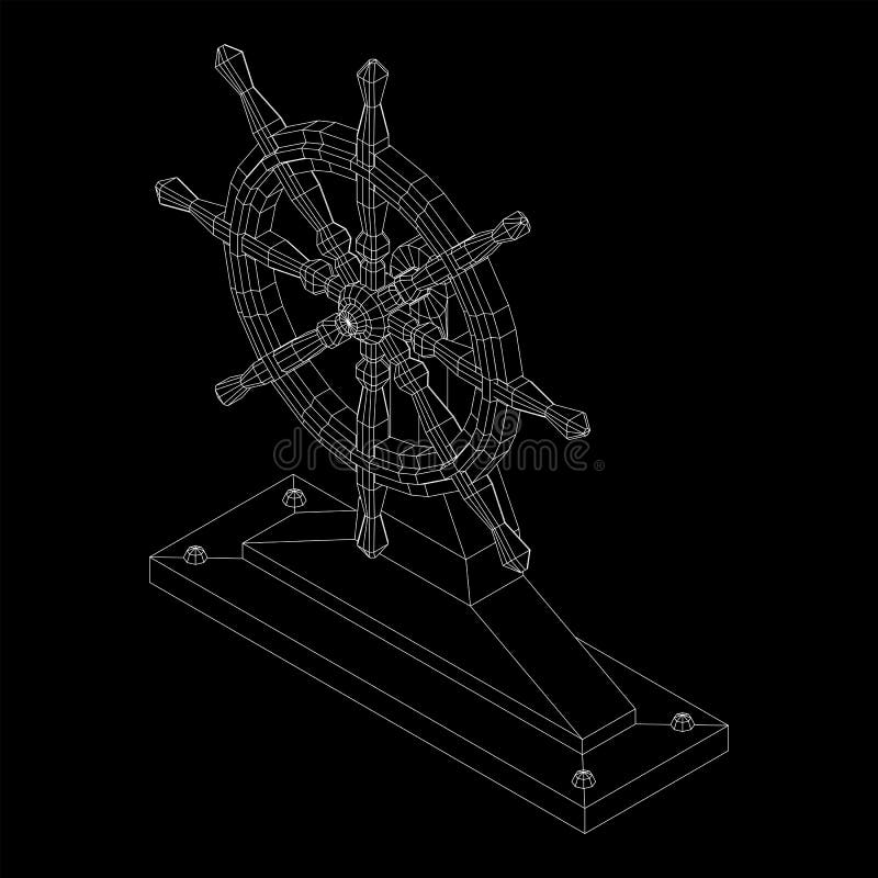 Ship Steering Wheel. Marine Rudder Stock Vector - Illustration of ...