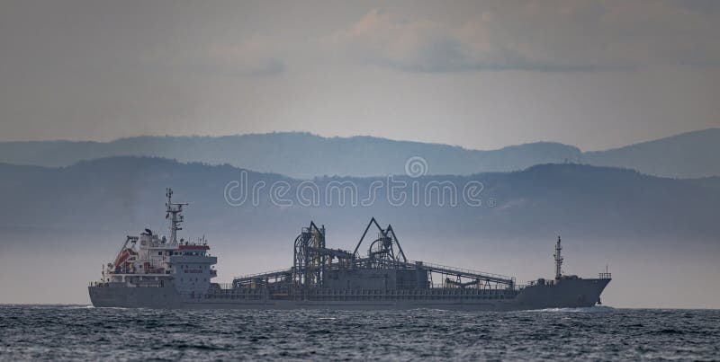 Ship in the Strait of Juan De Fuca Stock Photo - Image of columbia ...