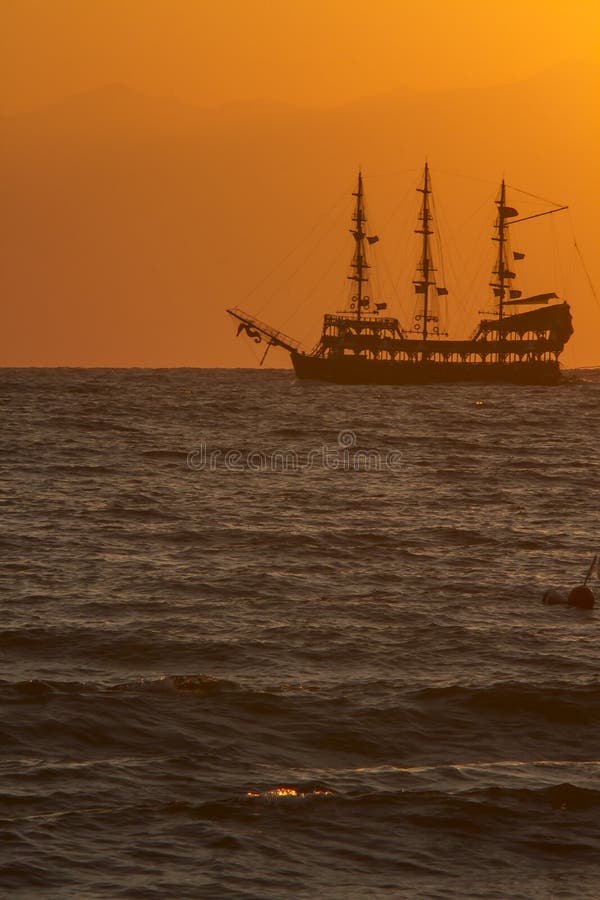 Ship on a sunset stock image. Image of summer, boat, trip - 34381547