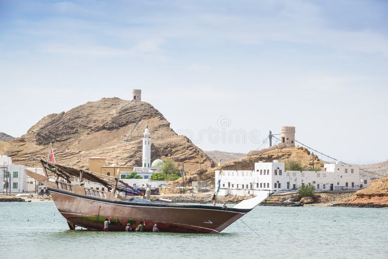 Traditional Wooden Ships in the Harbor of Sur, Sultanate of Oman Stock ...